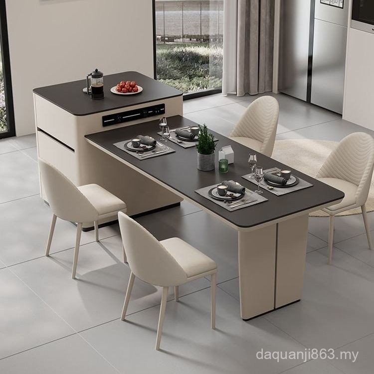 French Island Table Dining Table Integrated Retractable Household ...