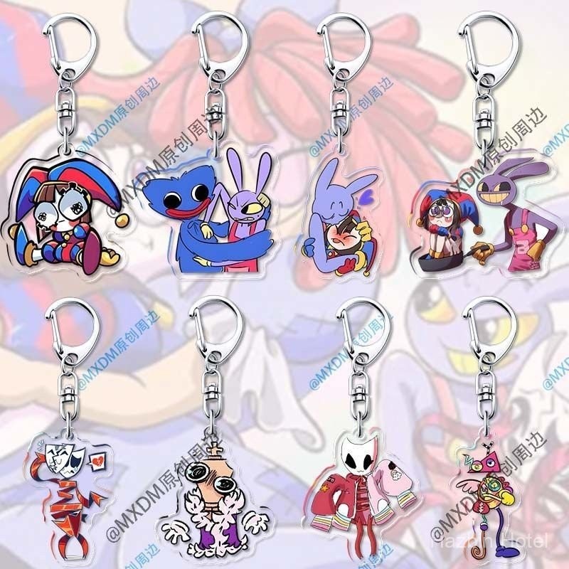 【24H SHIP】Digital Circus Anime Surrounding Acrylic Keychain Pomni Caine ...