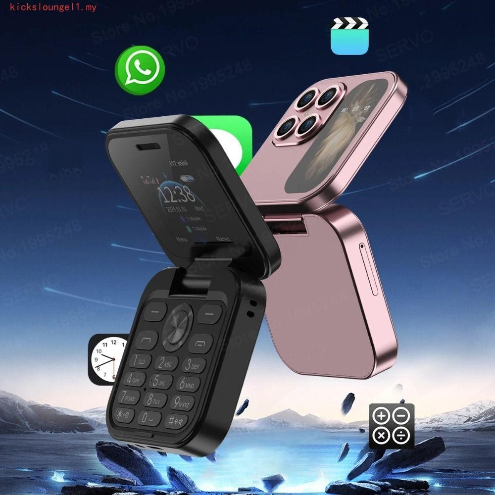 KICKSLOUNGEL Mini Flip Mobile Phone, I17pro Dual Card Dual Standby Flip ...