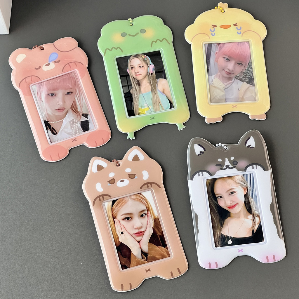 Animal Card Holder Cartoon Pvc 3 Inch Small Idol Card Organizer Photo ...