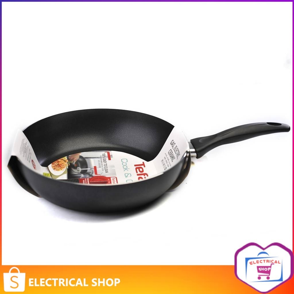 [COMBO OFFER] Tefal 28cm Frypan + 20cm Frypan + Wok Spatula Cook & Clean Non Stick Deep ( B22506 ...