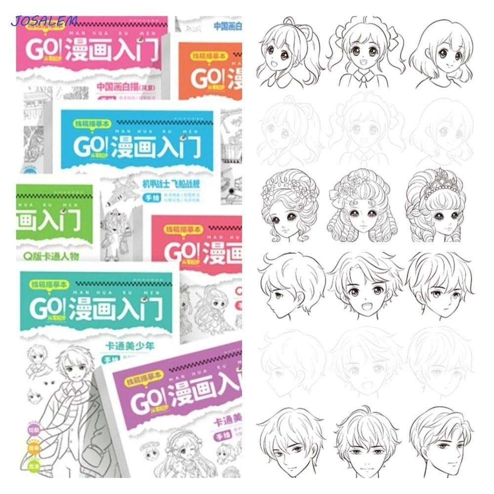JOSALEM 2PCS Comics Hand Drawn Tutorial Book, Comics Girl Boy Learning ...