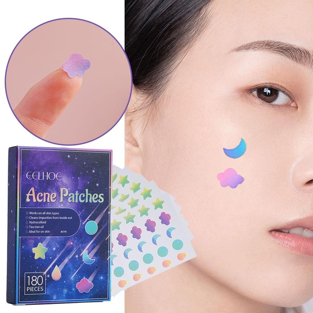 180pcs/box Colorful Acne Patches Cute Star Cloud Shaped Pimple Sticker ...