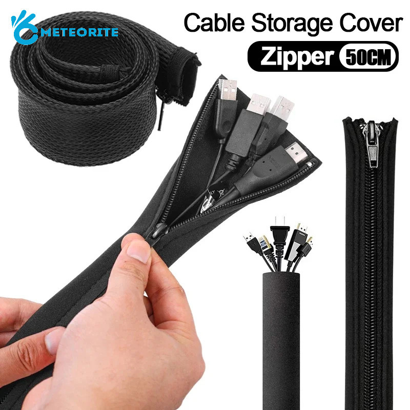 Network Cable Management Sleeve - Flexible Cord Winder Protector Cover ...