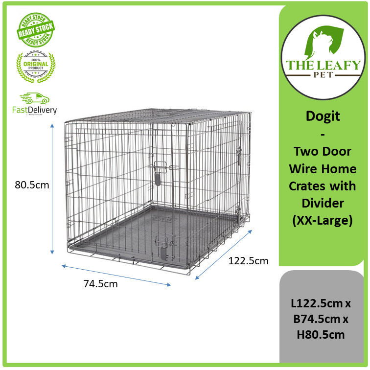 Dogit - Two Door Wire Home Crates With Divider ( XX-LARGE ) ( L 122.5cm ...