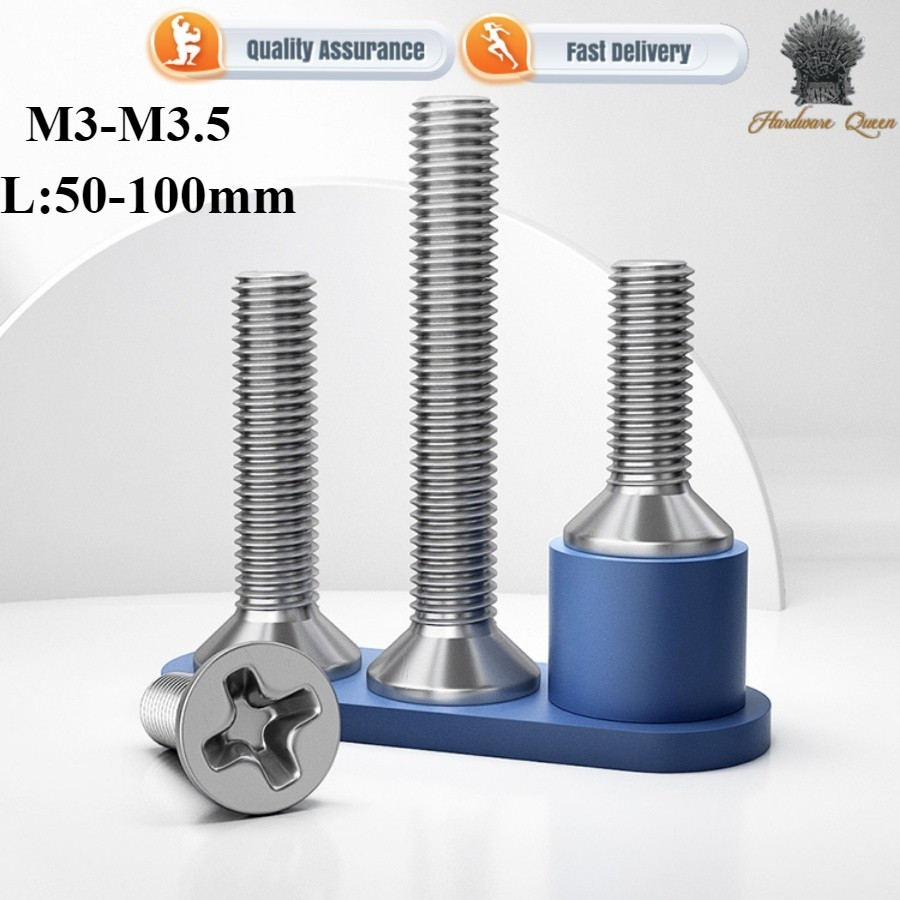 [1QE] High-quality Flat Head Phillips Screw, M3/M3.5 304 Stainless ...