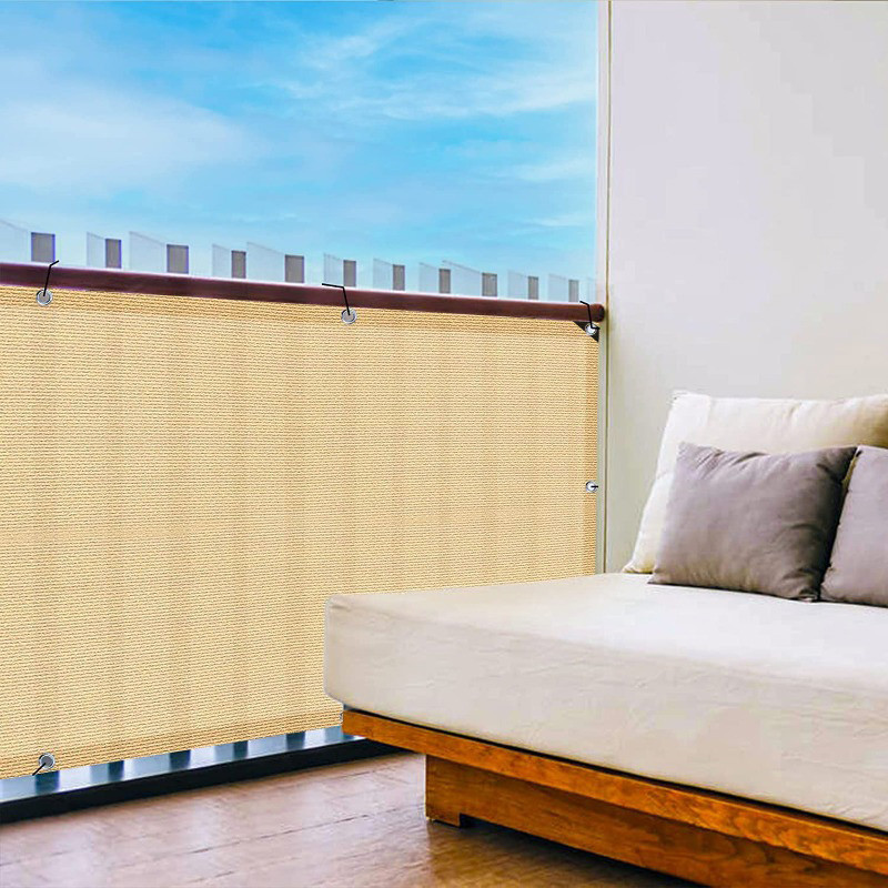 Balcony Privacy Fence Screen Beige Color Cover Outdoor Screen Fence for ...