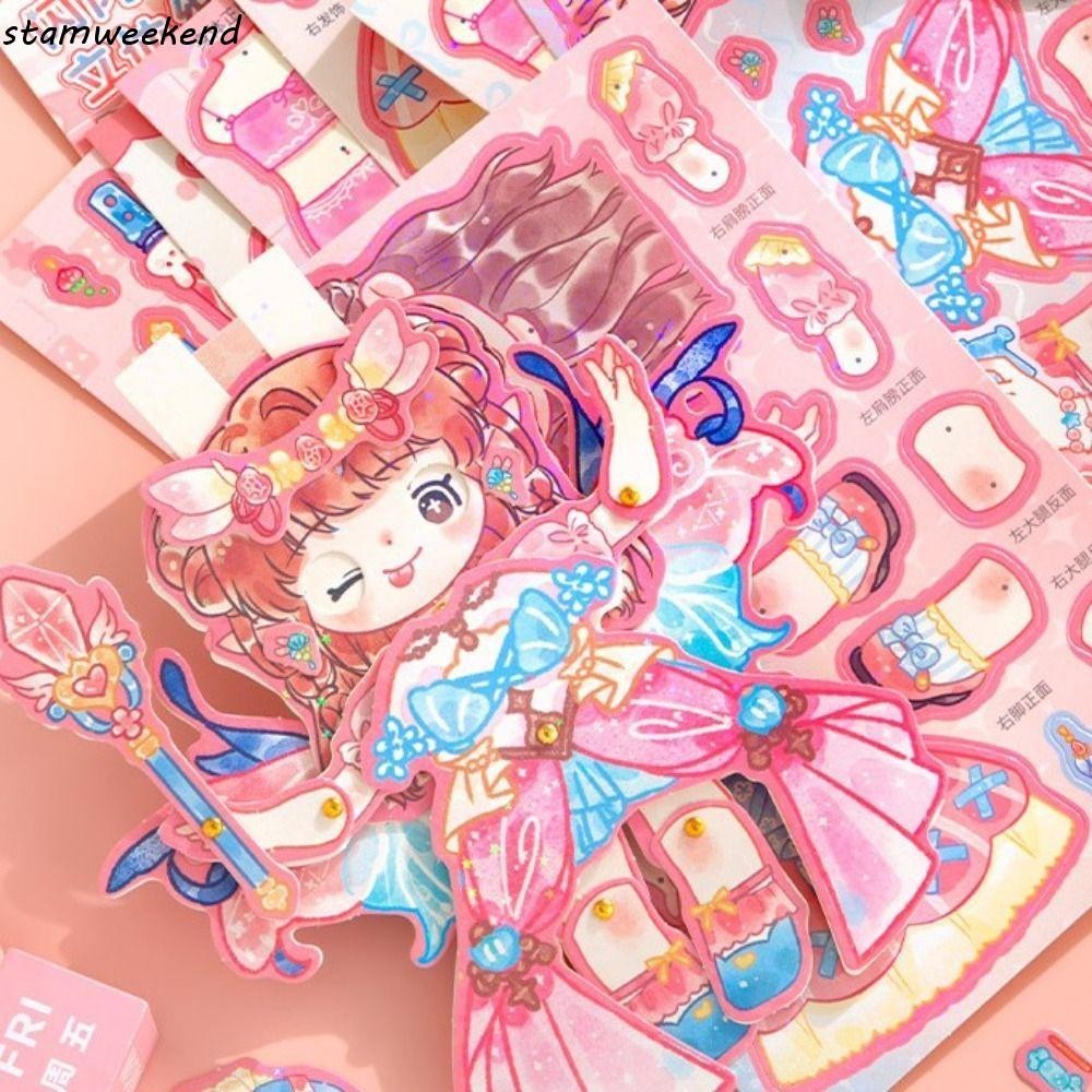 STAMWEEKEND DIY Paper Puppet Toy, Anime Activity Books Handmade Girls ...