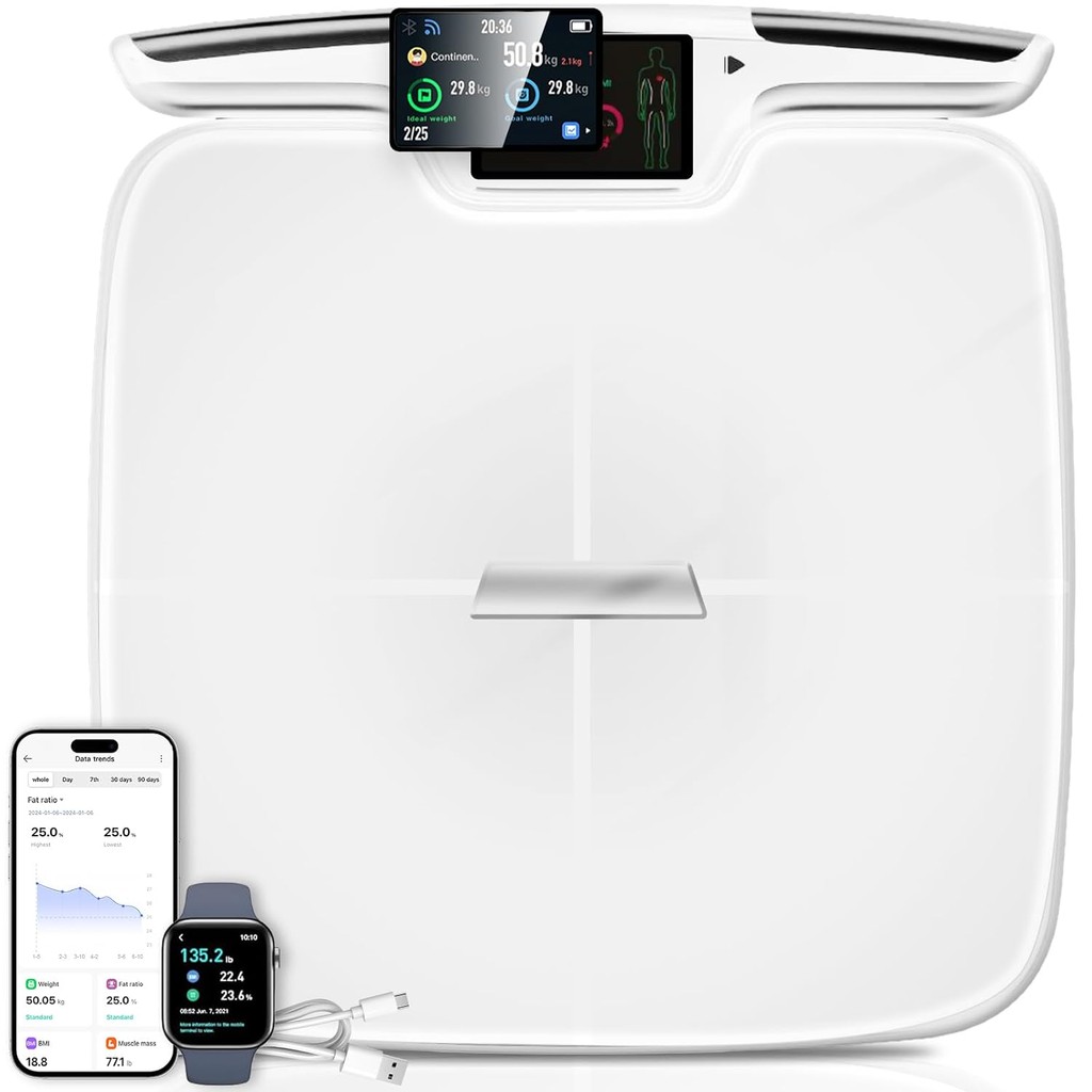 Smart Digital Scale for Body Weight, 8-Electrode Dual Frequency High ...