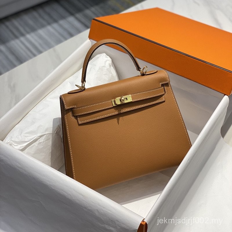 2025 New Kelly Bag Epsom Leather Hand Palm Pattern Handmade Wax Line ...