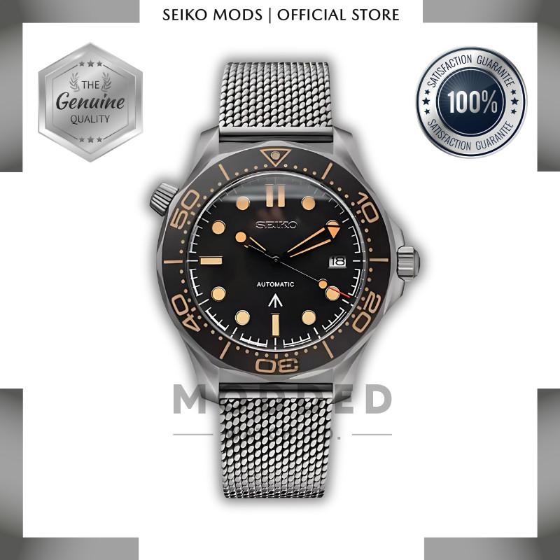 [MODDED] SEIKO MOD SEAMASTER 41MM BLACK DIAL 007 | Shopee Malaysia