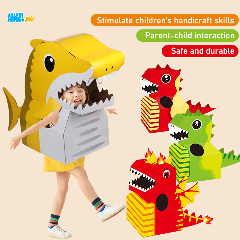 Pretend Play Carton 3D Toy Character Cardboard Children Dinosaur Carton ...