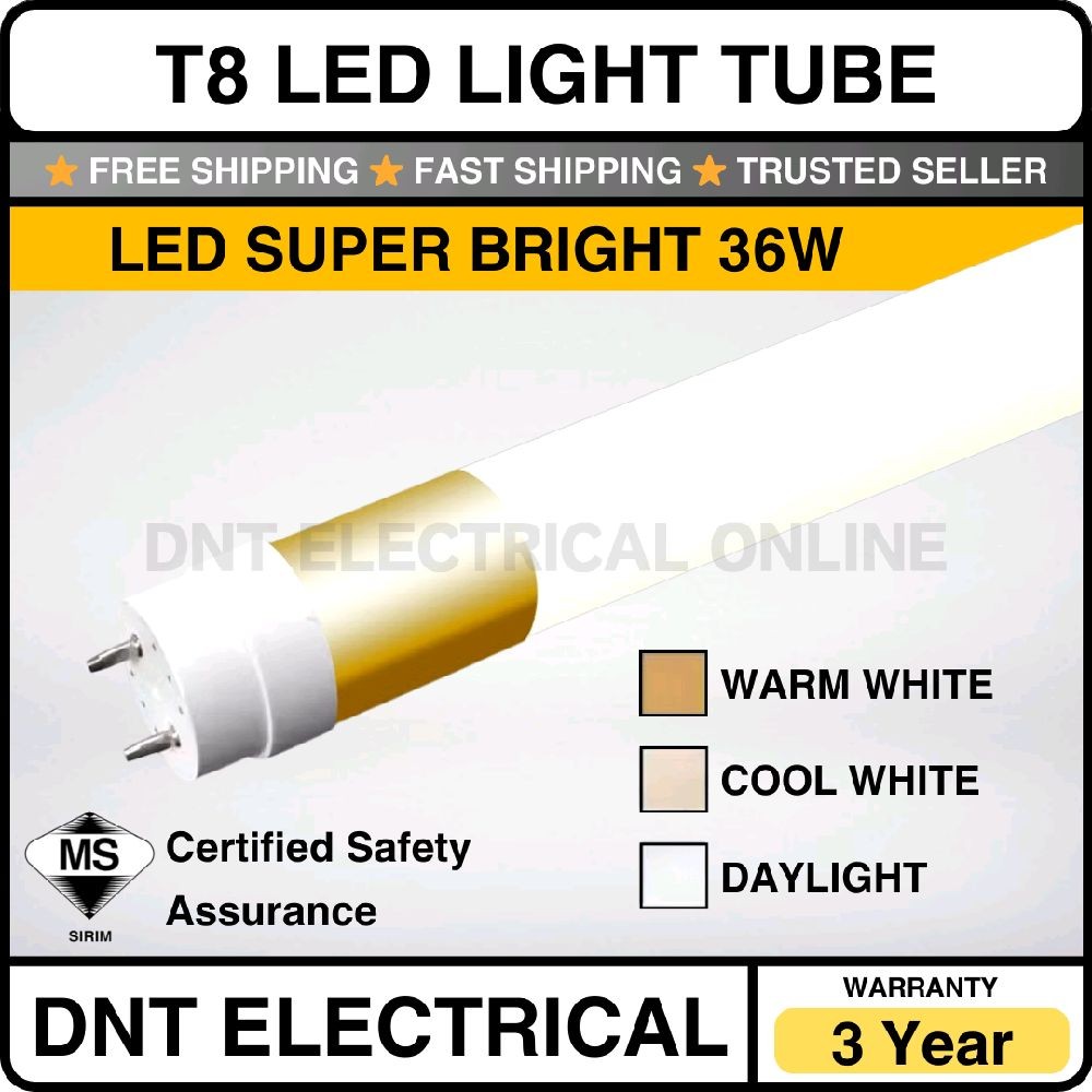 36W LED T8 Extra Bright Tube Lampu Kalimantang 4ft 25W 24W Fitting Box ...