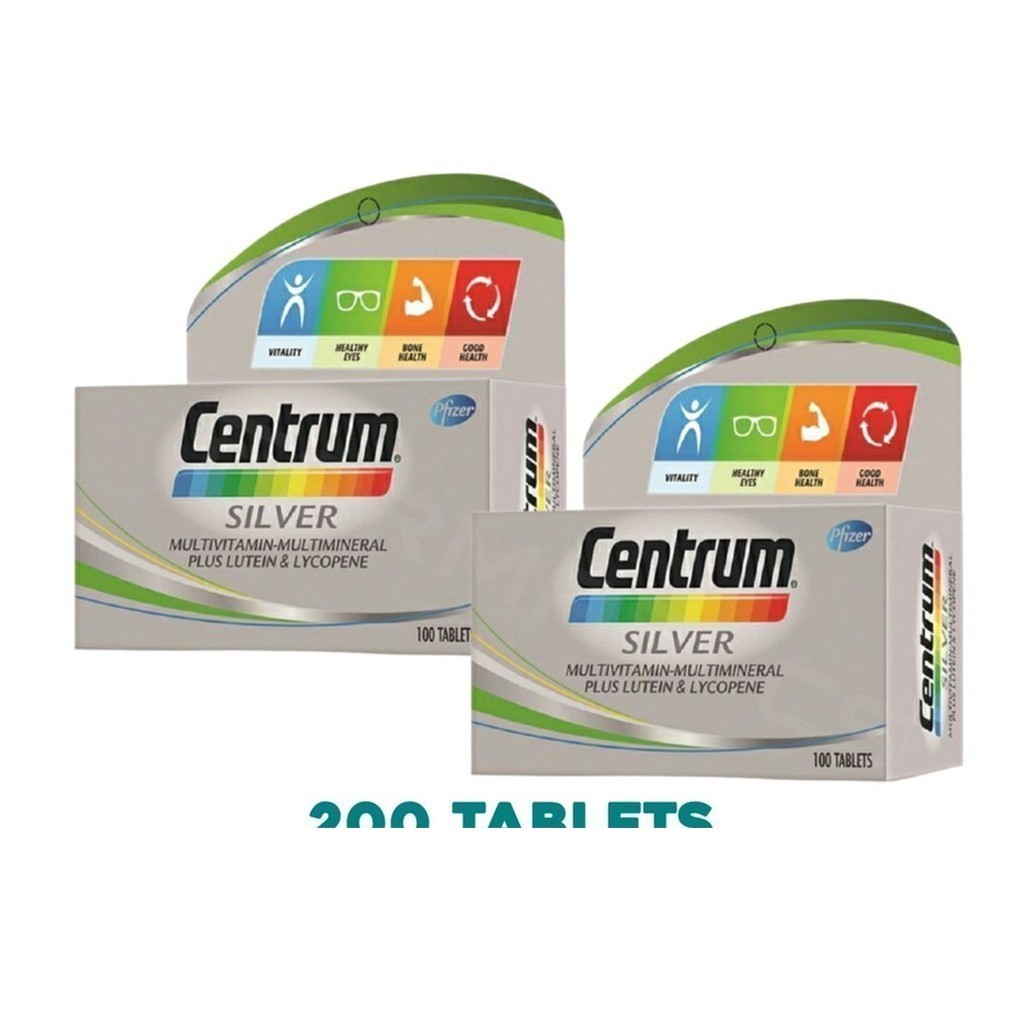 CENTRUM SILVER Multivitamin-Multimineral 100 Tablets x 2 Boxes (TWIN ...