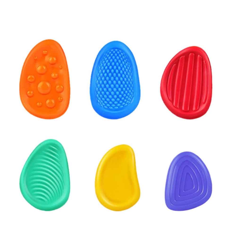 Fidget Toys Adults Sensory Silicone Stone 6 Pack Textured for Autism Kids Calming Down Fidget ...
