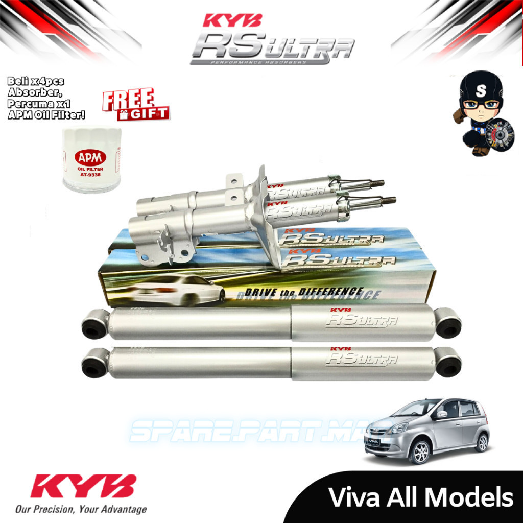 KYB RS ULTRA Perodua Viva All Models Heavy Duty Absorber With Boot ...