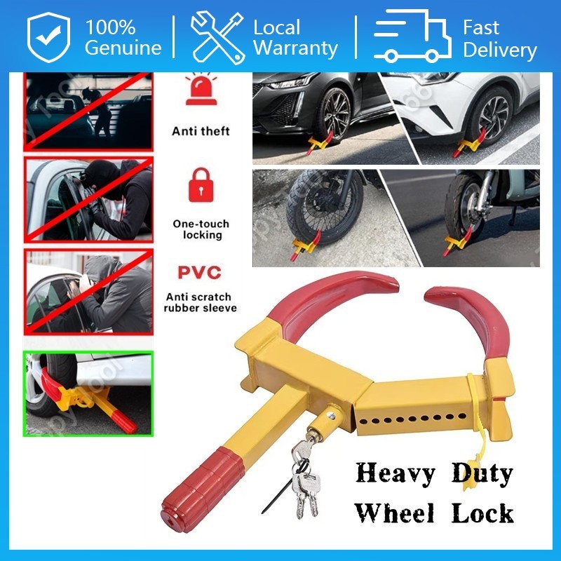 Heavy Duty Tyre Clamp Car Lock Anti Thief Motorcycle Wheel Lock AAA ...