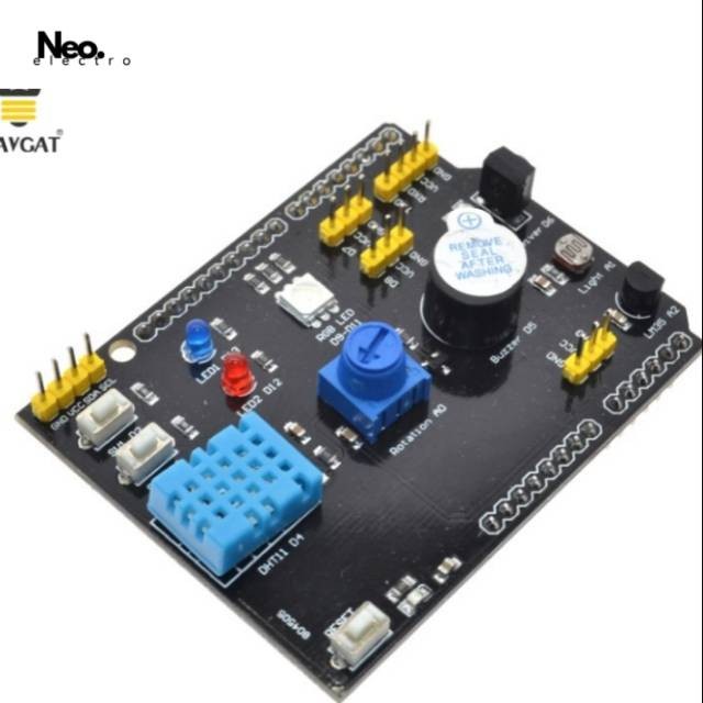 DHT11 LDR BUZZER LM35 SENSOR SHIELD MULTI ARDUINO UNO R3 NANO MEGA ...