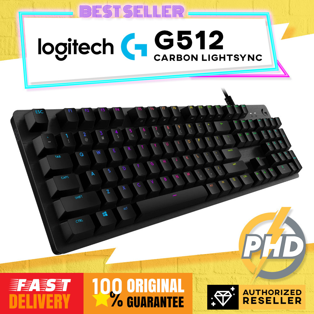 Logitech G512 Carbon Lightsync RGB Mechanical Gaming Keyboard with GX ...