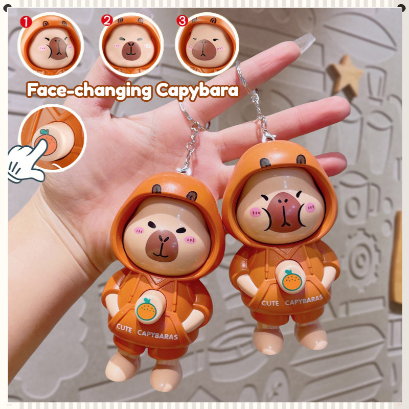 Capybara Keychain Capybara Face-changing Toy Creative Cartoon Pendant ...