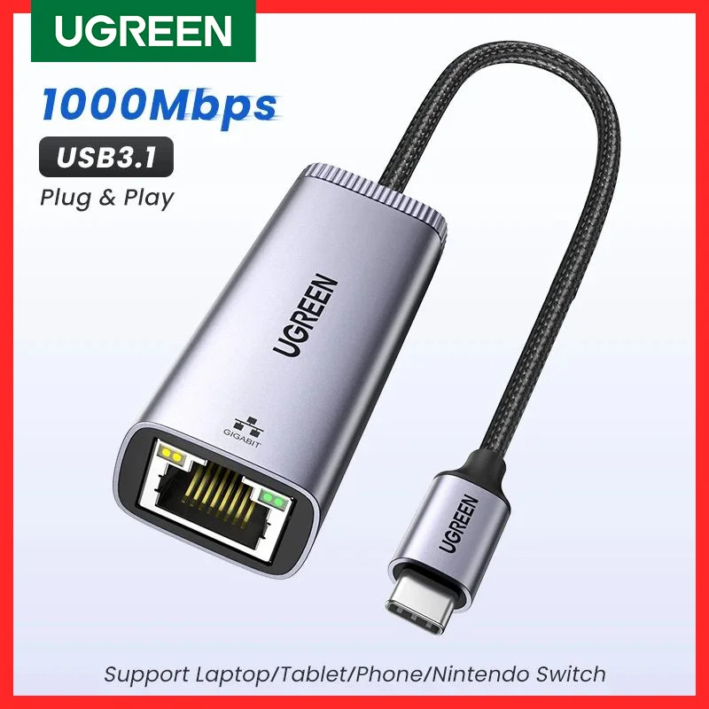 UGREEN Usb C Ethernet Adapter 1000Mb RJ45 Thunderbolt 3 USB Ethernet ...