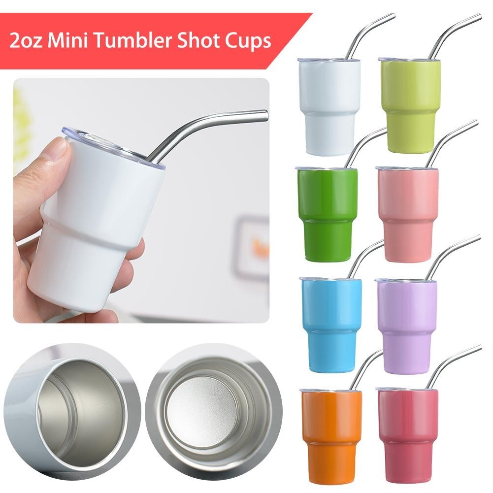 2oz Vacuum Insulated Cup 60ml Mini Tumbler Shot Cups Stainless Steel ...