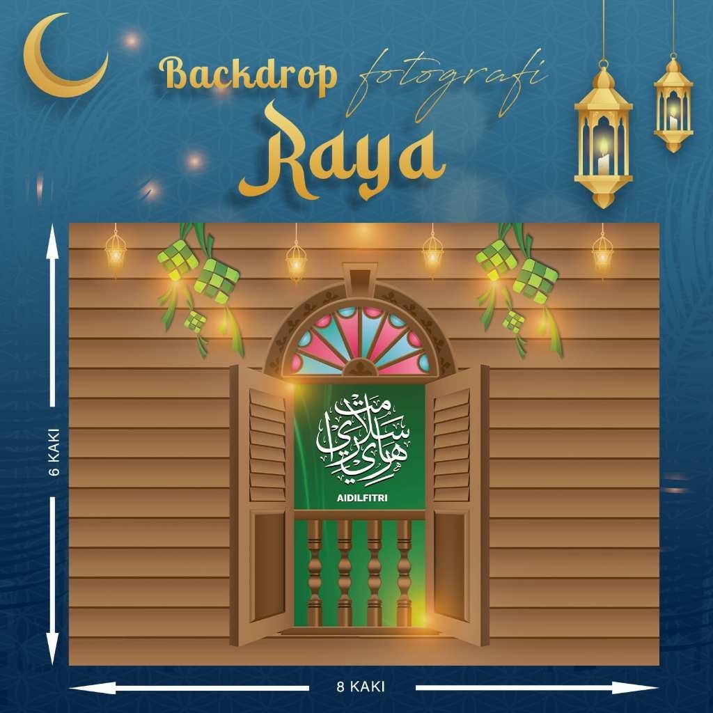RAYA2024] BANNER/BACKDROP/DECORATION Rumah Kampung Hari Raya Aidilfitri ...
