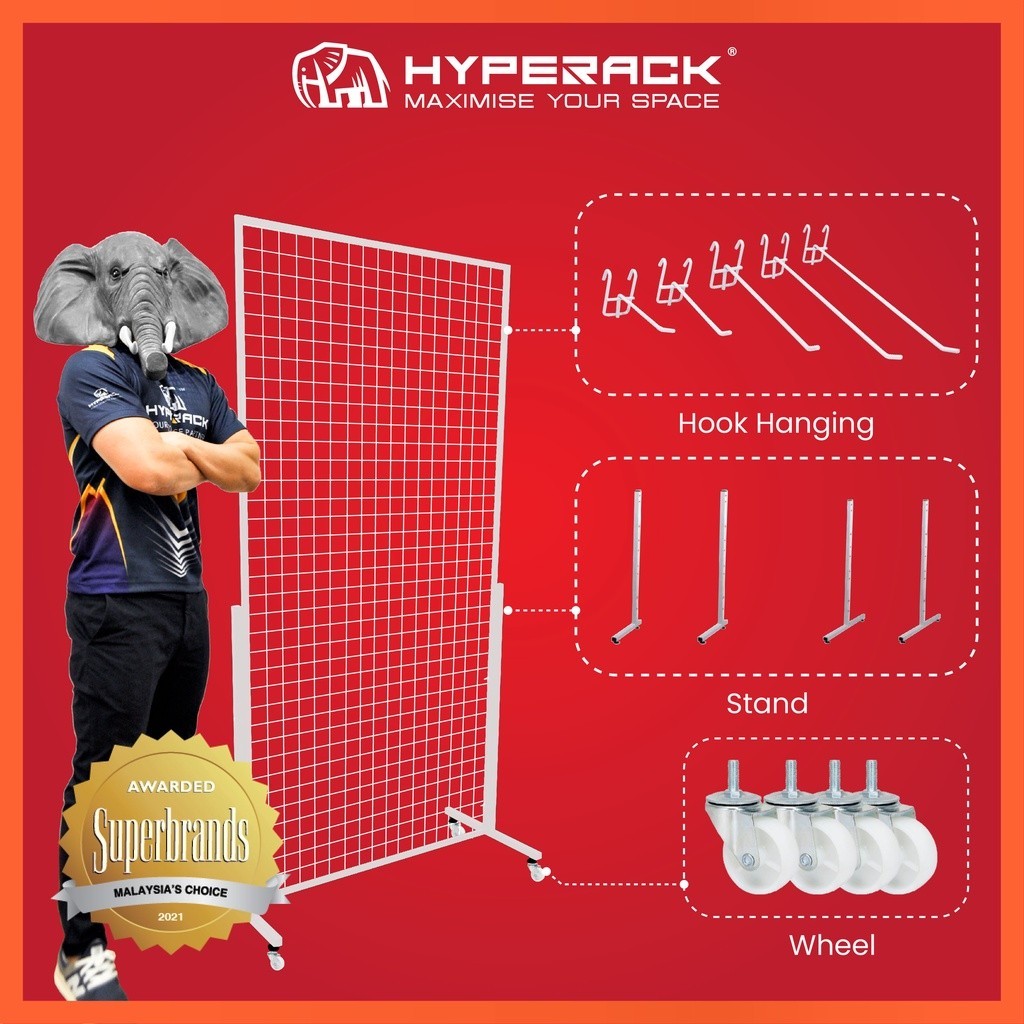 SUPERACK [High Quality] Netting Frame Display Rack Swivel Caster Wheels ...