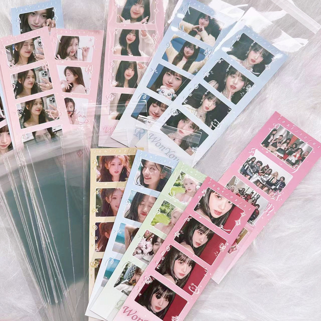 100pcs High Clarity Hard Sleeves 4Cut Film Bookmarks Sleeves KPOP idol ...
