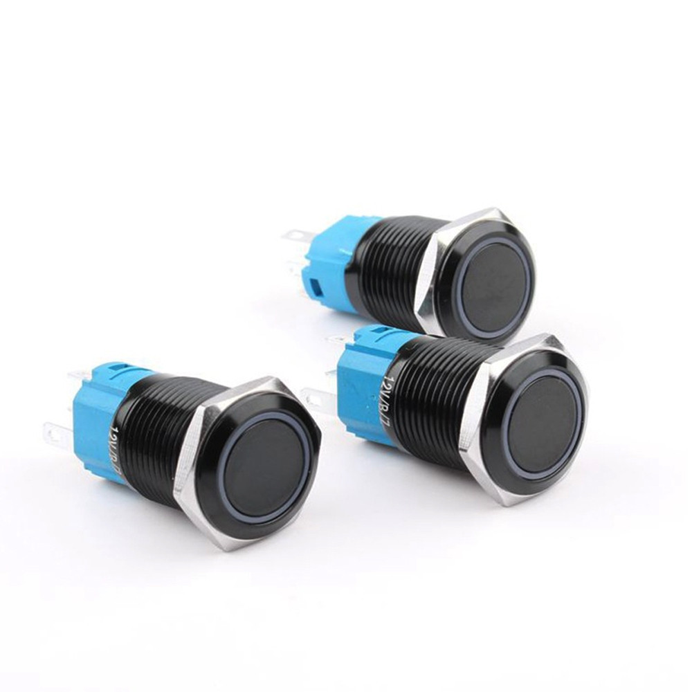 On/off power switch, 16mm self-locking push button (Voltage 5V-24V ...