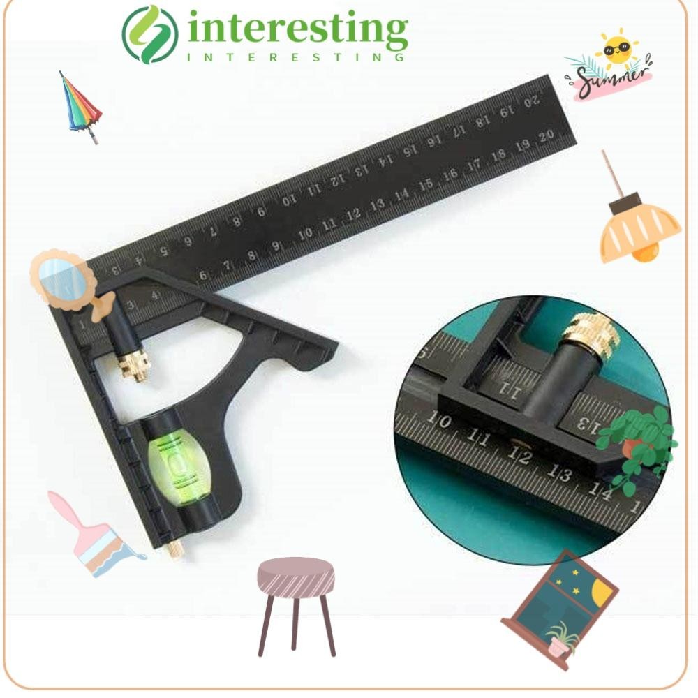 INTERESTING Combination Right Angle Ruler, Adjustable 15/20/25cm Level ...