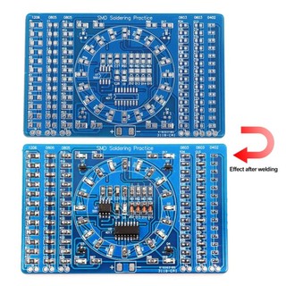CFSTORE SMD Soldering Practice Board Kit CD4017+NE555 Rotating LED ...