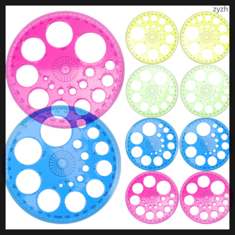 10 Pcs Measuring Geometry Ruler Protractor Plastic Dowsing Rods ...