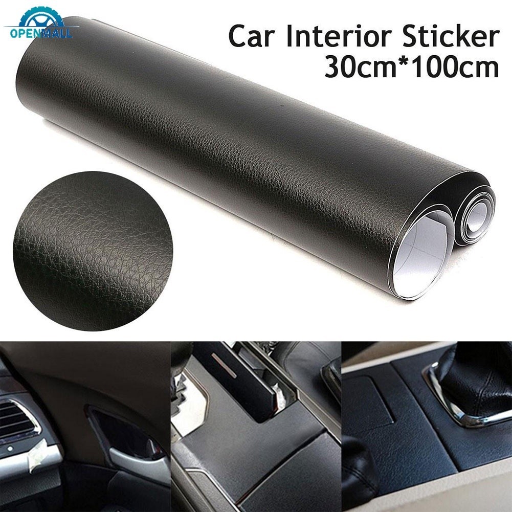 OM Black Car Interior Decoration DIY 3D Leather Texture Auto Car ...