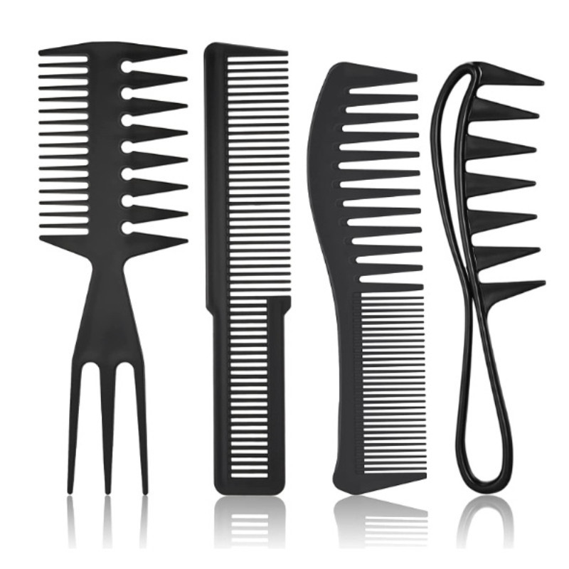 2/3/4pcs Shark Teeth Comb Wide Tooth Curl Comb Large Wide Tooth Comb ...