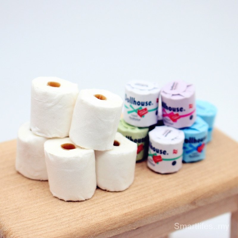 Dollhouse Dollhouse Mini Tissue Tearable Roll Paper Toilet Paper ...