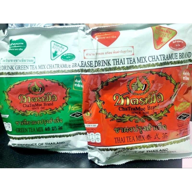 ORIGINAL Chatramue TEH HIJAU TEH MERAH THAILAND GREEN MILK TEA boba RED ...