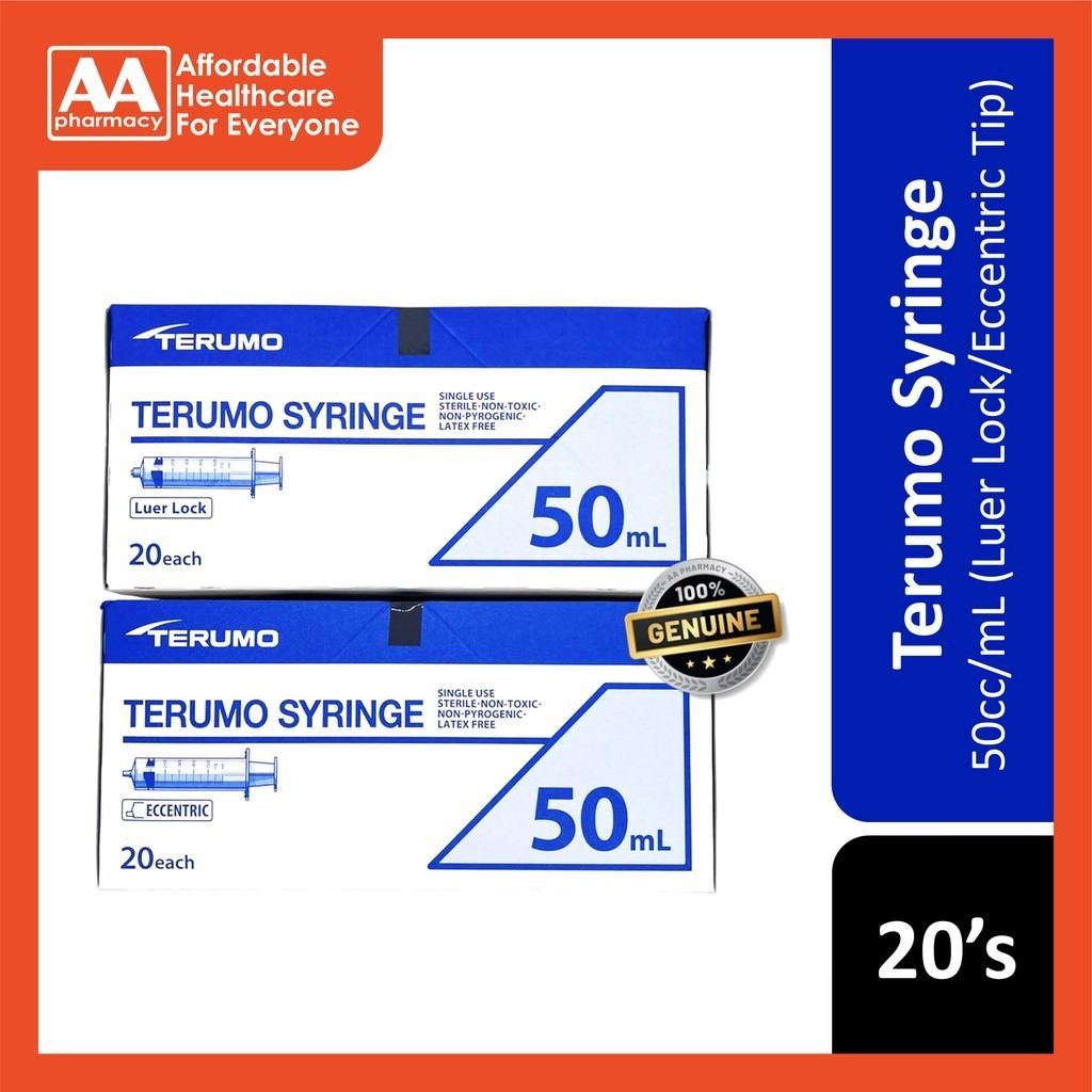 Terumo Syringe 50cc/mL 20's (Luer Lock/Eccentric Luer Slip) | Shopee Malaysia