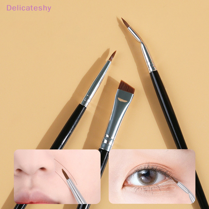 Delicateshy Professional Eyebrow Eyeliner Brushes Soft Angled Blade ...