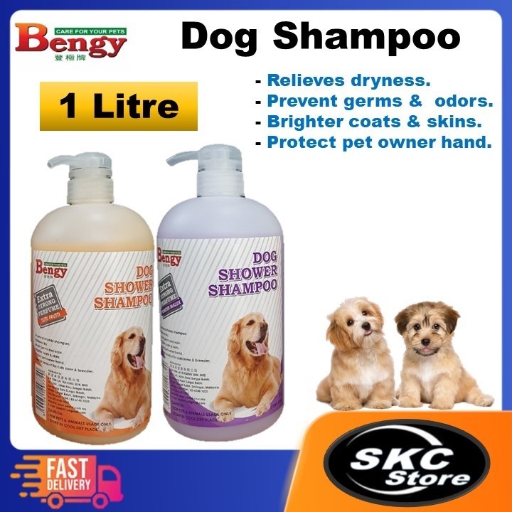 BENGY- Dog Shower Pet Shampoo (1 Litre) (Extra Strong Perfume) | Shopee ...