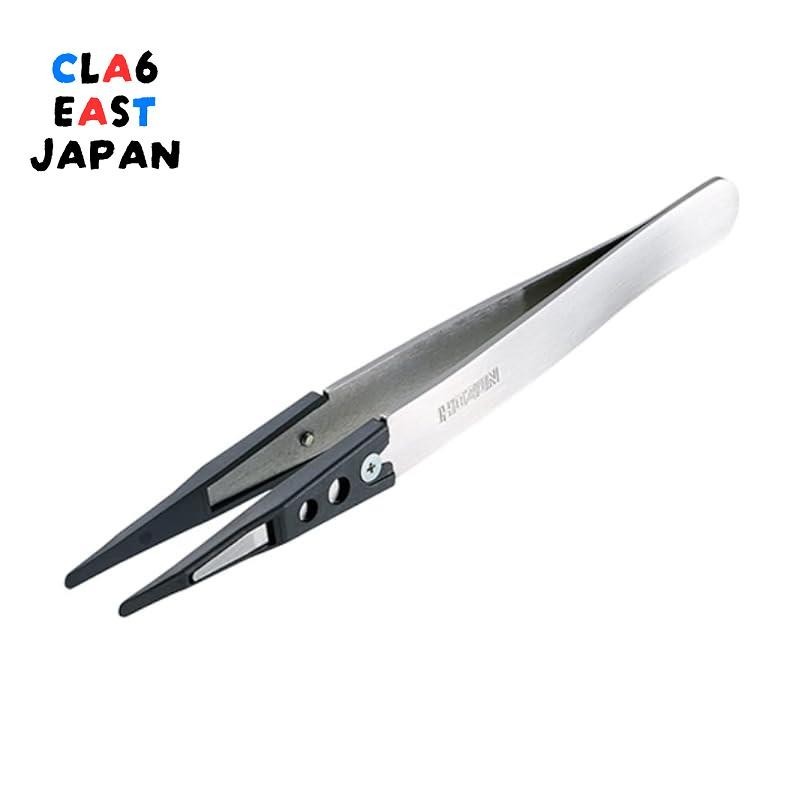 HOZAN ESD Chip Tweezers, effective for static electricity prevention. Tip width 2.4mm (R type ...