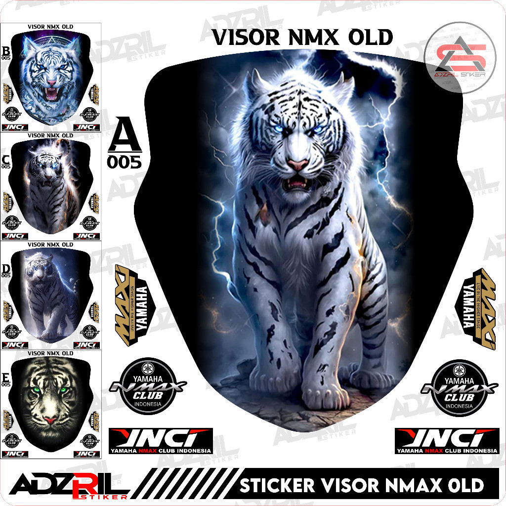 PUTIH Winshield yamaha nmax Old 155 2015-2019 White Tiger visor Sticker ...