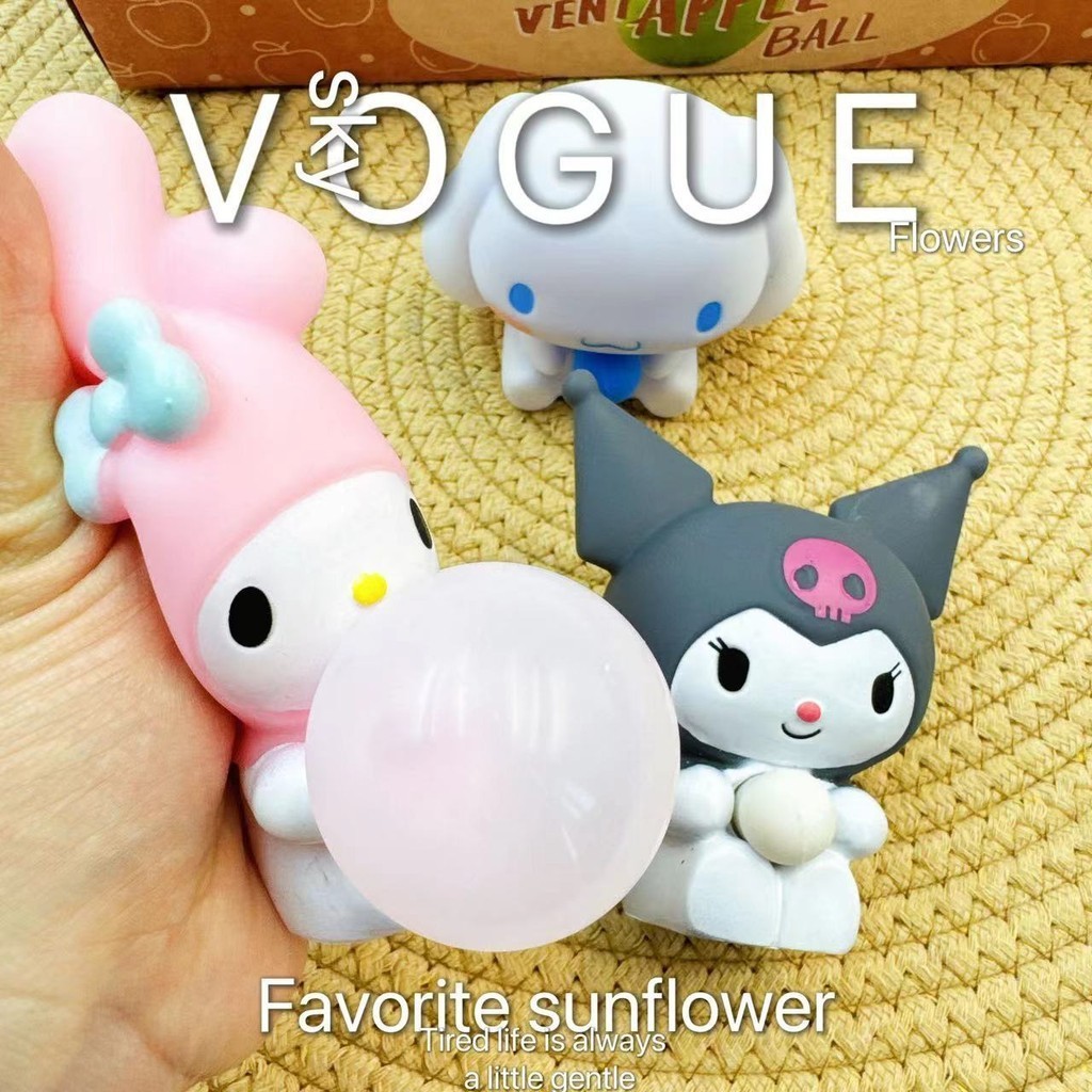 Sanrio gelembung meniup mainan Squishy mainan bantuan tekanan comel ...
