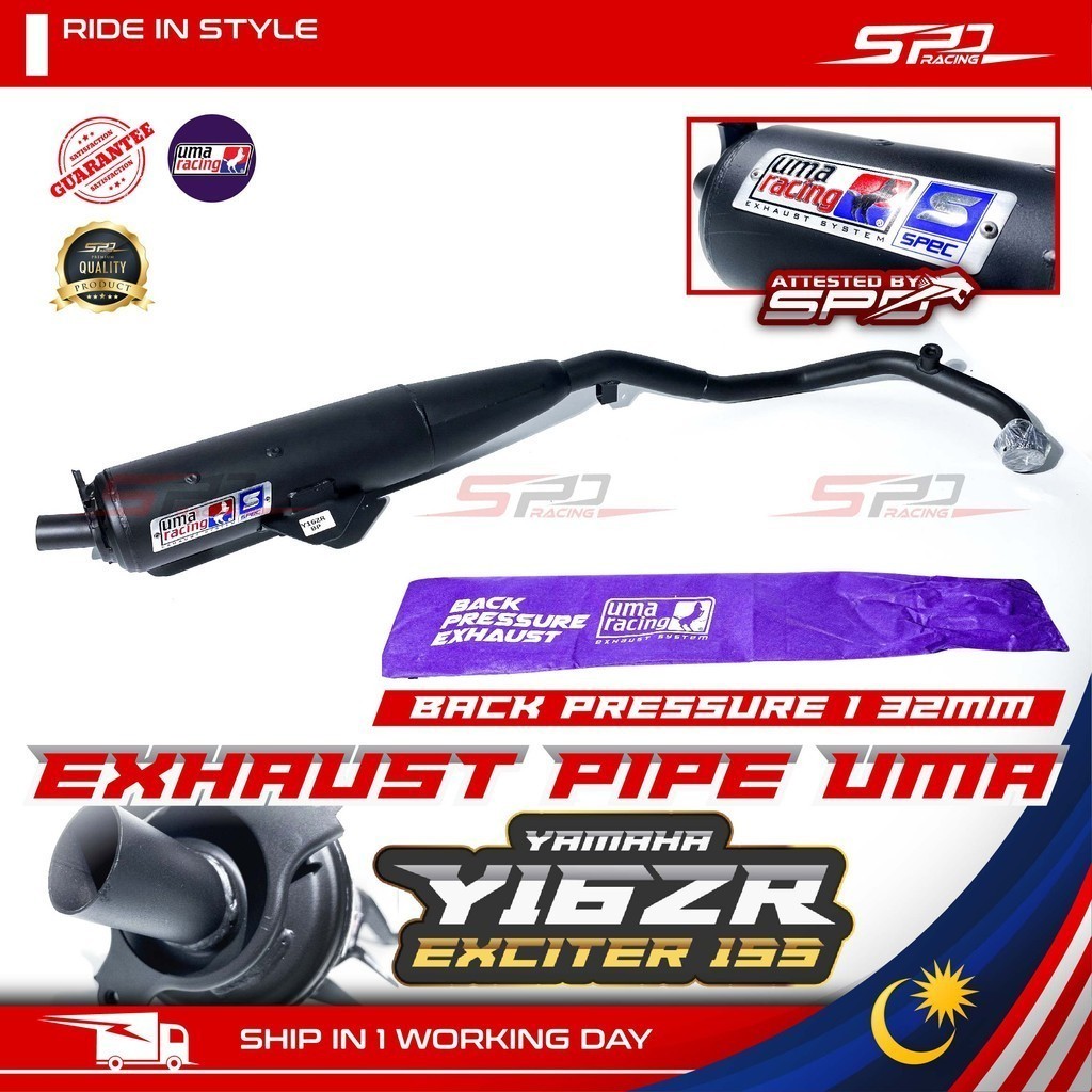 Y16 Exhaust Pipe I 32MM I Back Pressure UMA RACING For YAMAHA Y16ZR I ...