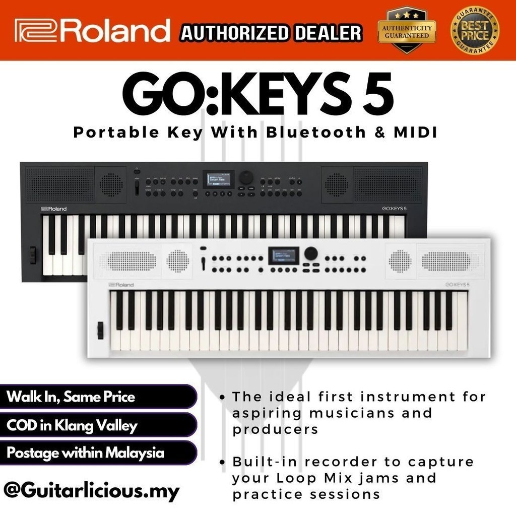 Roland GO:KEYS 5 Portable Keyboard with Bluetooth and MIDI ( RolandGO ...