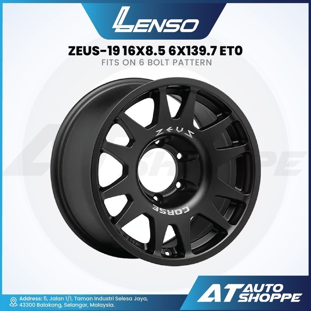 Lenso ZEUS-19 - Matte Black 16x8.5 ET0 6x139.7 (1 Piece) | Shopee Malaysia