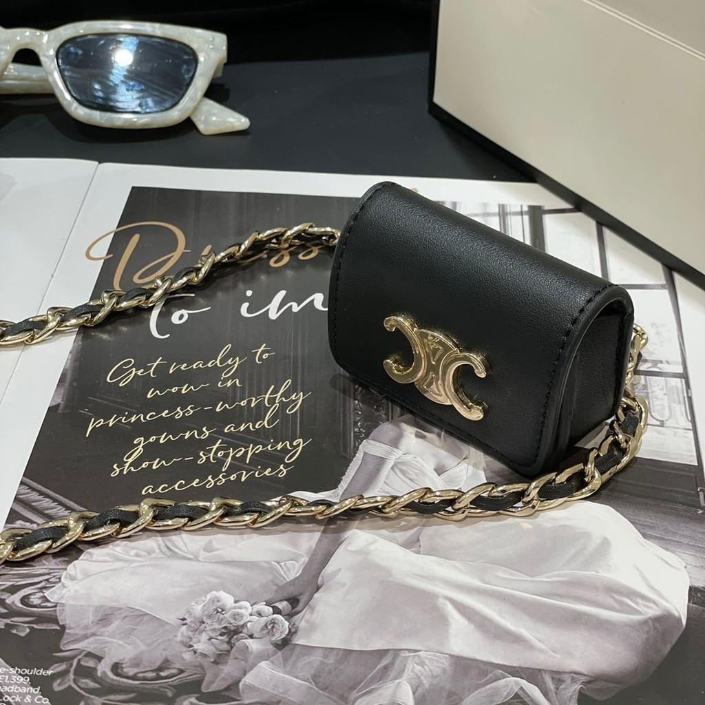Earphone Bag Retro Style High-End Arc de Triomphe Metal Chain Waist Bag ...