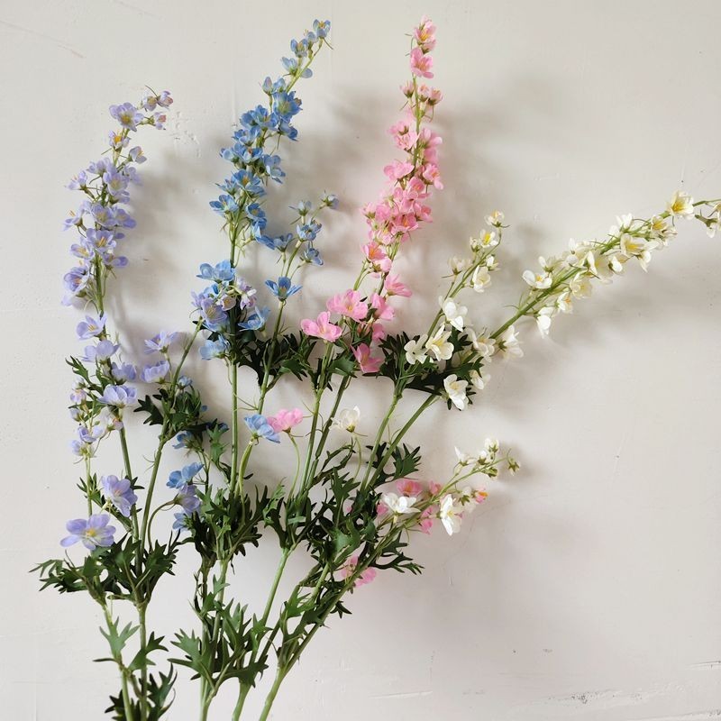 Delphinium Artificial Flower Houndstooth Bird Flower Home Living Room ...