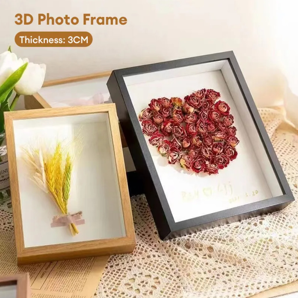 HOLLOW FRAME 3CM DEPTH 3D FRAME DIY HANCRAFT DRIED FLOWER DECORATION ...