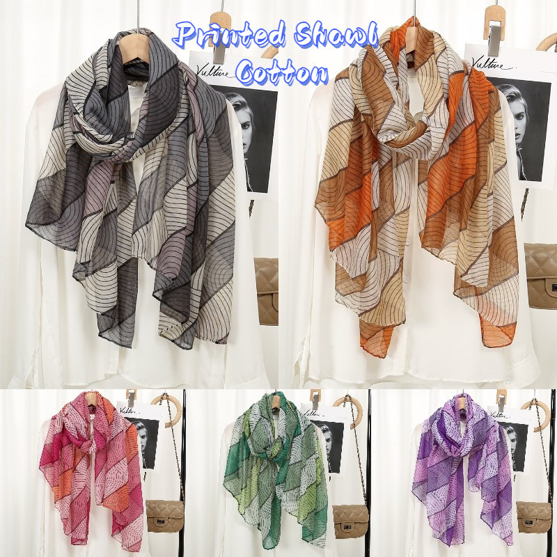 New Shawl Cotton Voile Muslimah Printed Hijab Fashion Women Scarf Long ...
